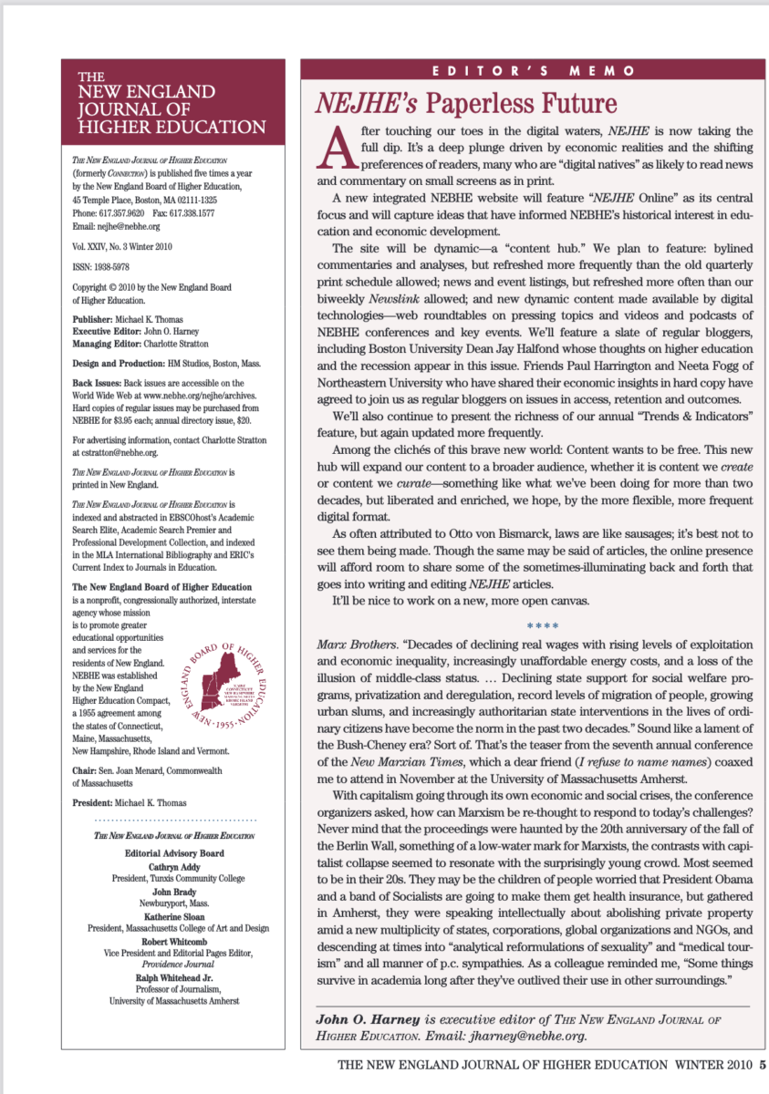 Journal Archive | New England Board of Higher Education